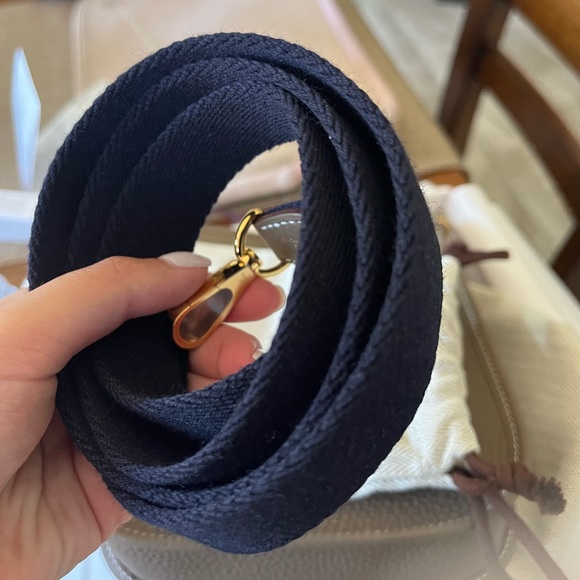 Hermes | Bags | Hermes Evelyn Tpm Etoupe Color With Navy Blue Strap ...